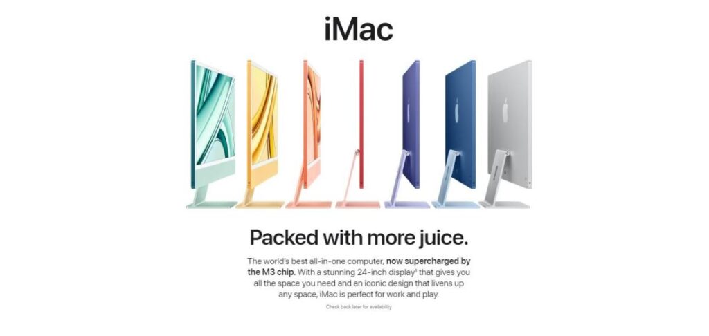 iMac 24" M3 Chip/8c CPU/ 10c GPU 8gb/256GB(Blue) - Gadget Central