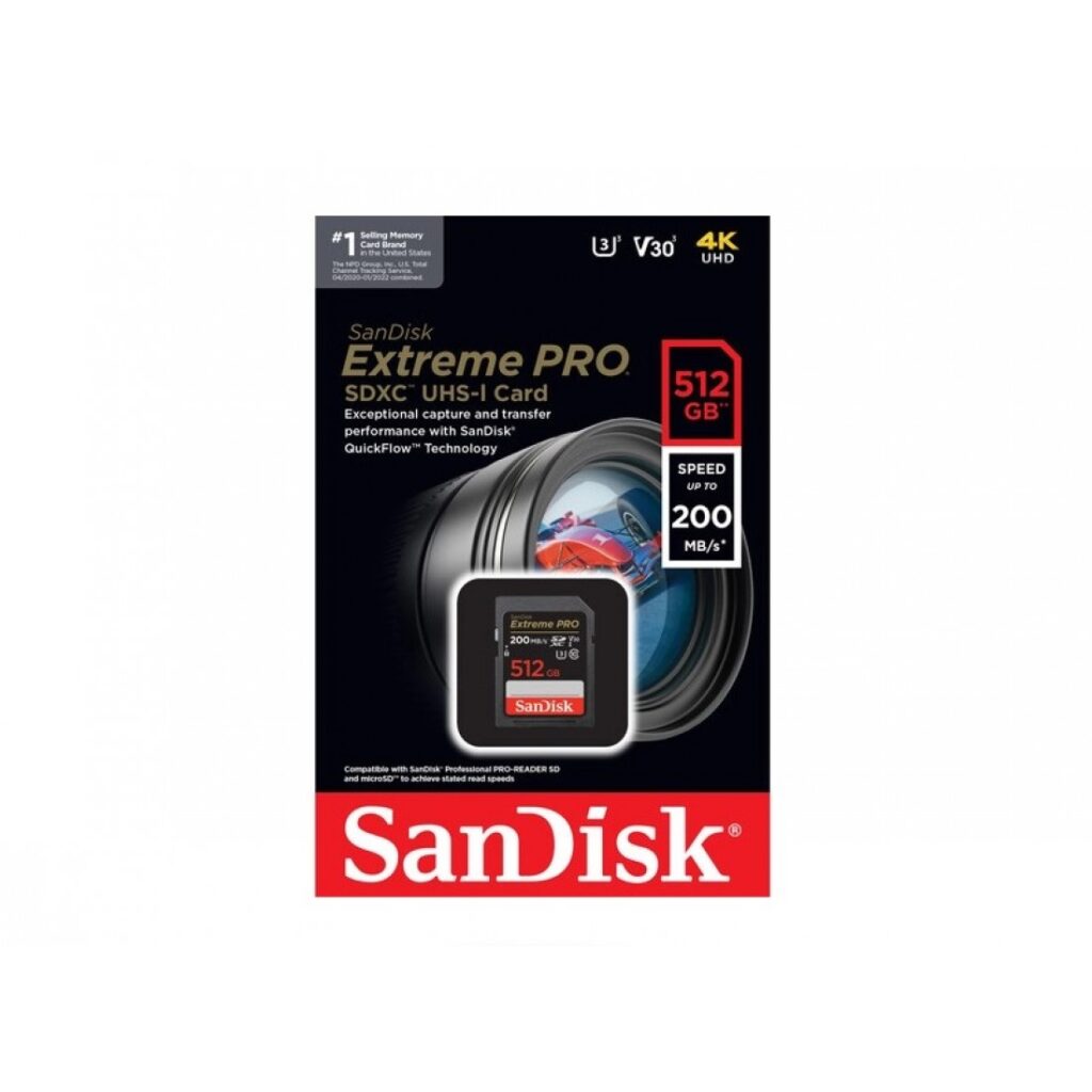 SanDisk 512GB Extreme PRO (200MB/s) UHS-I SDXC Memory Card - Gadget Central